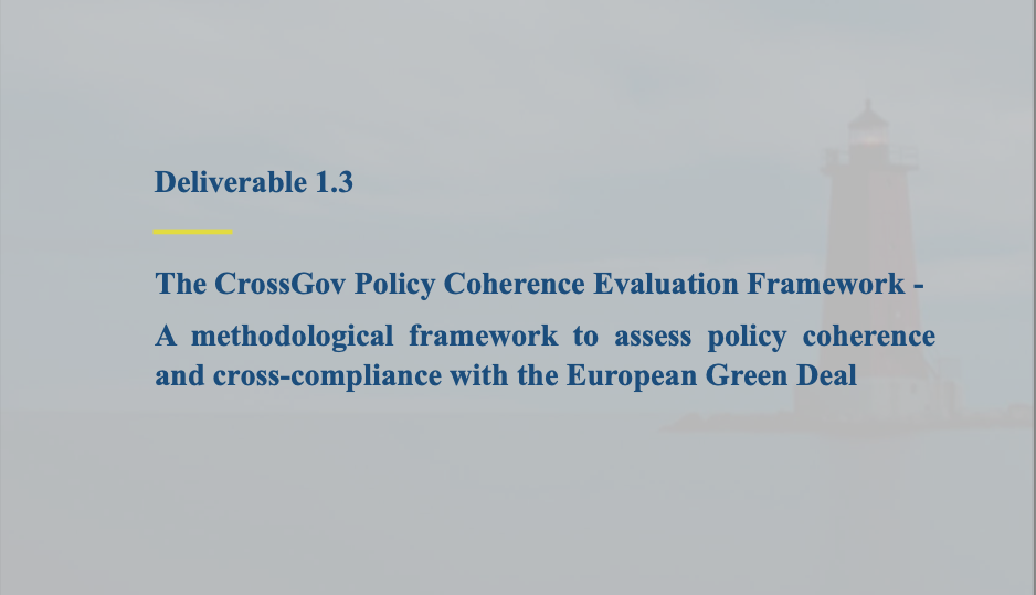Updated "Policy Coherence Evaluation Framework" - Crossgov Project